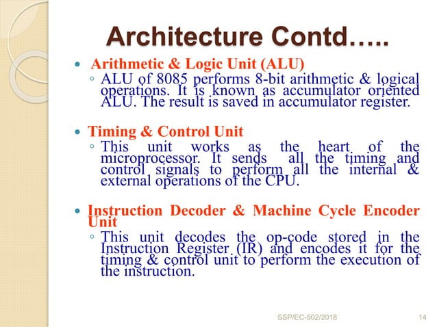 Architecture and pin diagram of 8085 | PPTX