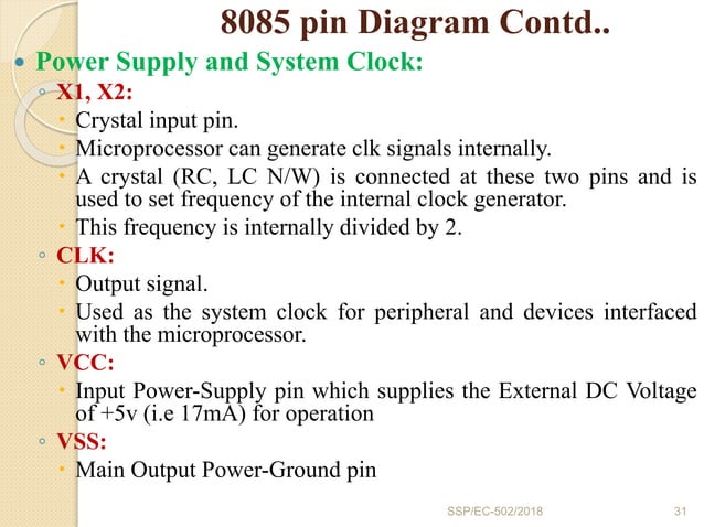 Architecture and pin diagram of 8085 | PPTX
