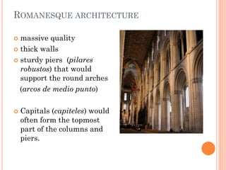 (Romanesque) Architecture - English vocabulary | PPTX | Design | Fine Art