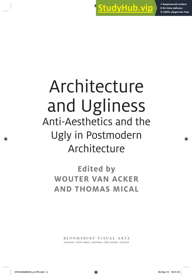 Architecture And Ugliness. Anti-Aesthetics And The Ugly In Postmodern ...