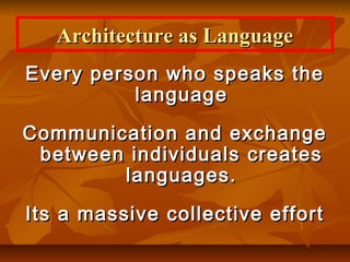 Architecture as language pp | PPT