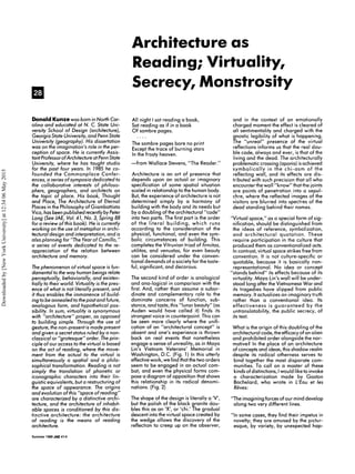 Architecture as reading virtuality secrecy monstrosity | PDF