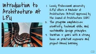 Architecture at LPU.pdf Lovely proferssional university | PDF