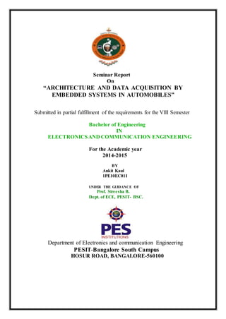 Architecture & data acquisition by embedded systems in automobiles seminar report | DOCX ...
