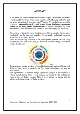 Architecture & data acquisition by embedded systems in automobiles seminar report | DOCX ...