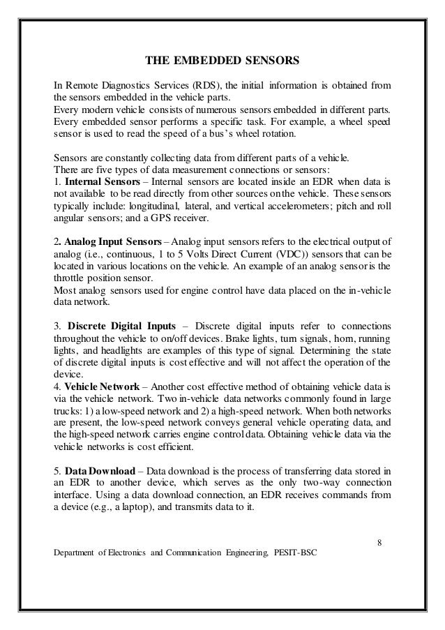 Architecture And Data Acquisition By Embedded Systems In Automobiles Se