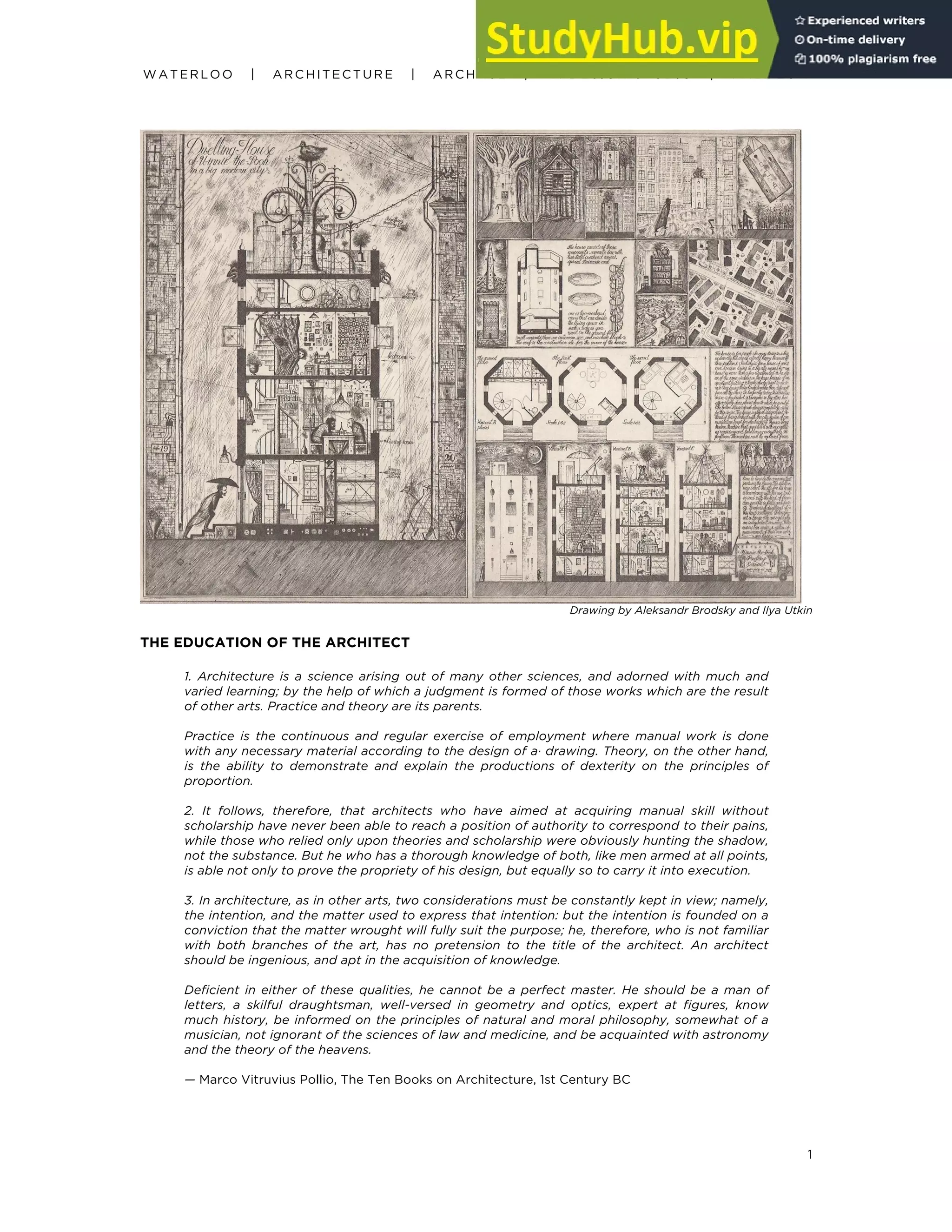 Architecture Design Studio - First Year Course Outline | PDF