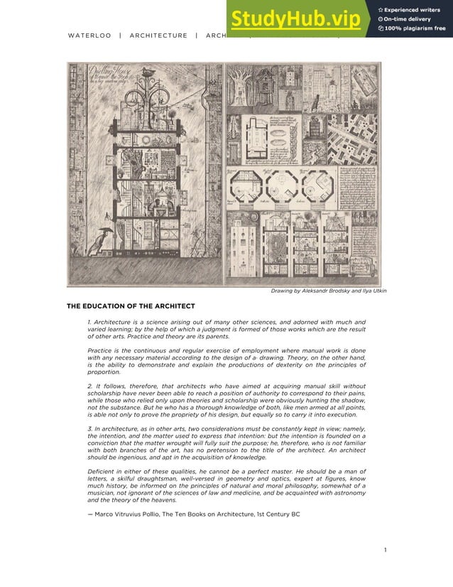 Architecture Design Studio - First Year Course Outline | PDF