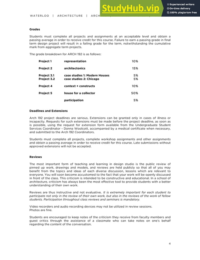 Architecture Design Studio - First Year Course Outline | PDF