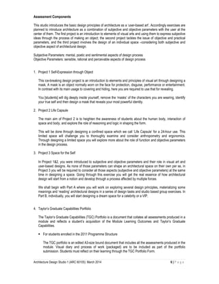 Architecture design studio 1 (arc 60105) module outline (march 2014) | PDF