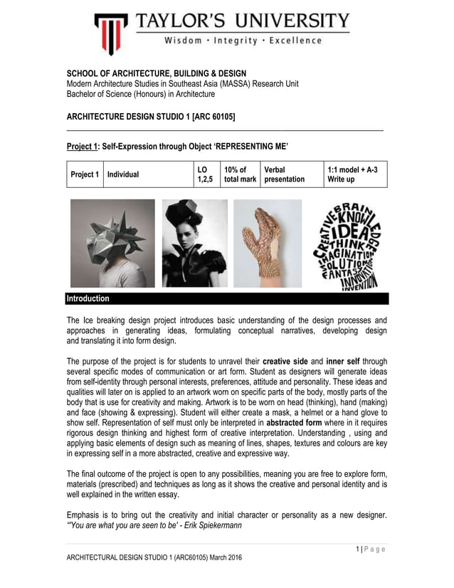 Architecture design studio 1 project 1 brief march 2016 | PDF