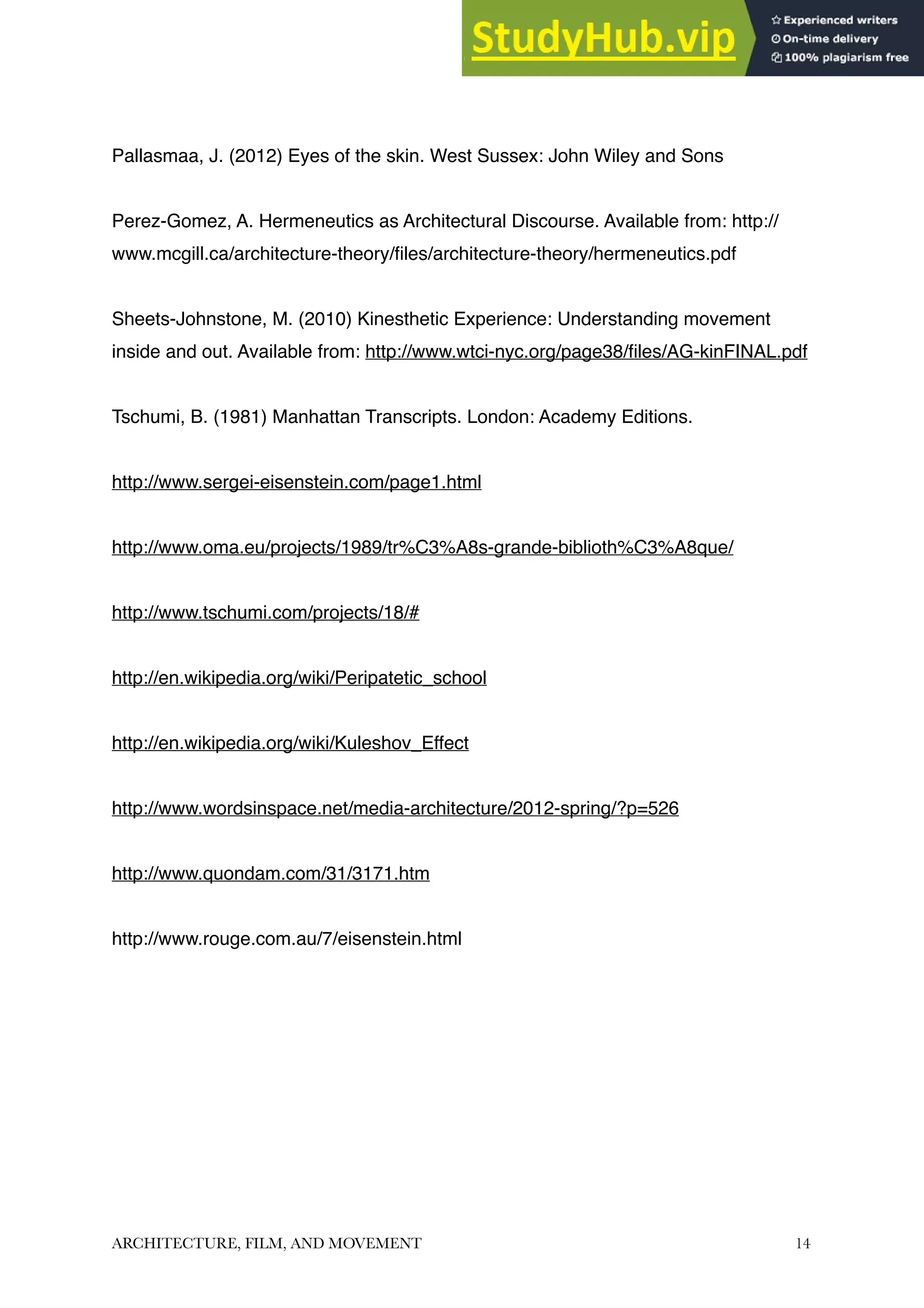 Architecture Film And Movement | PDF