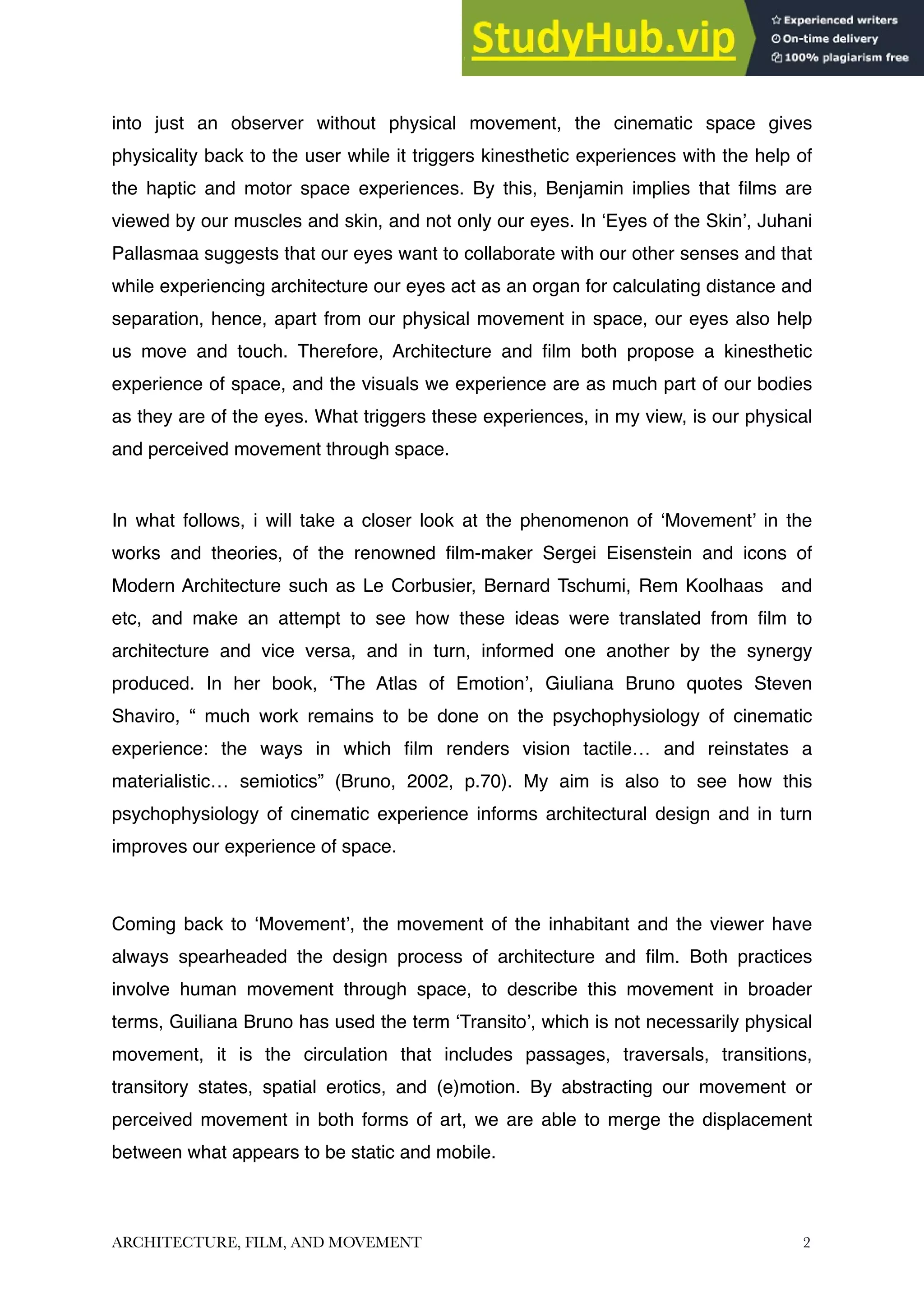 Architecture Film And Movement | PDF