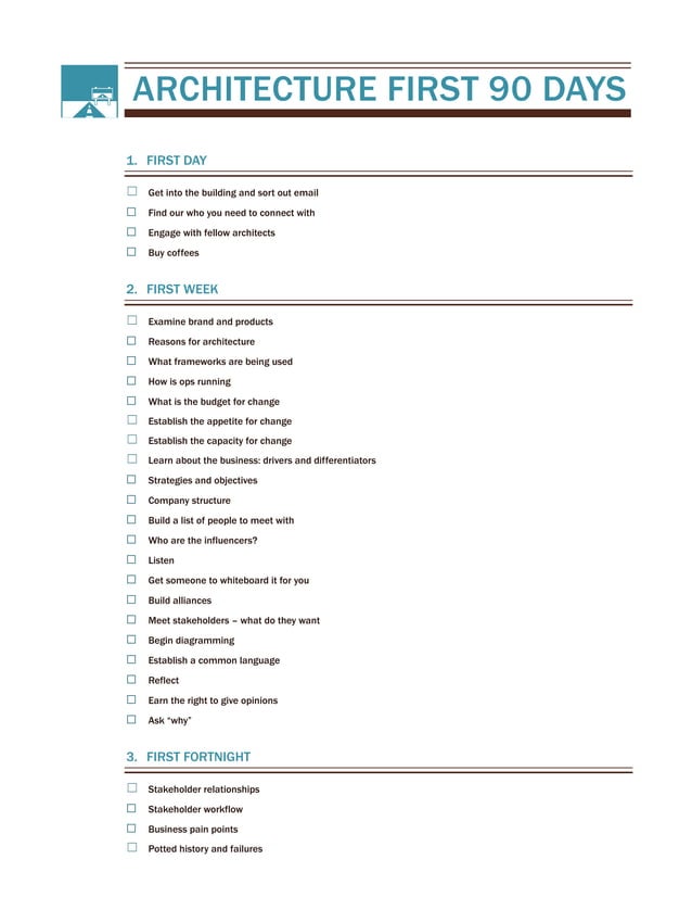 Architecture first 90 days | PDF