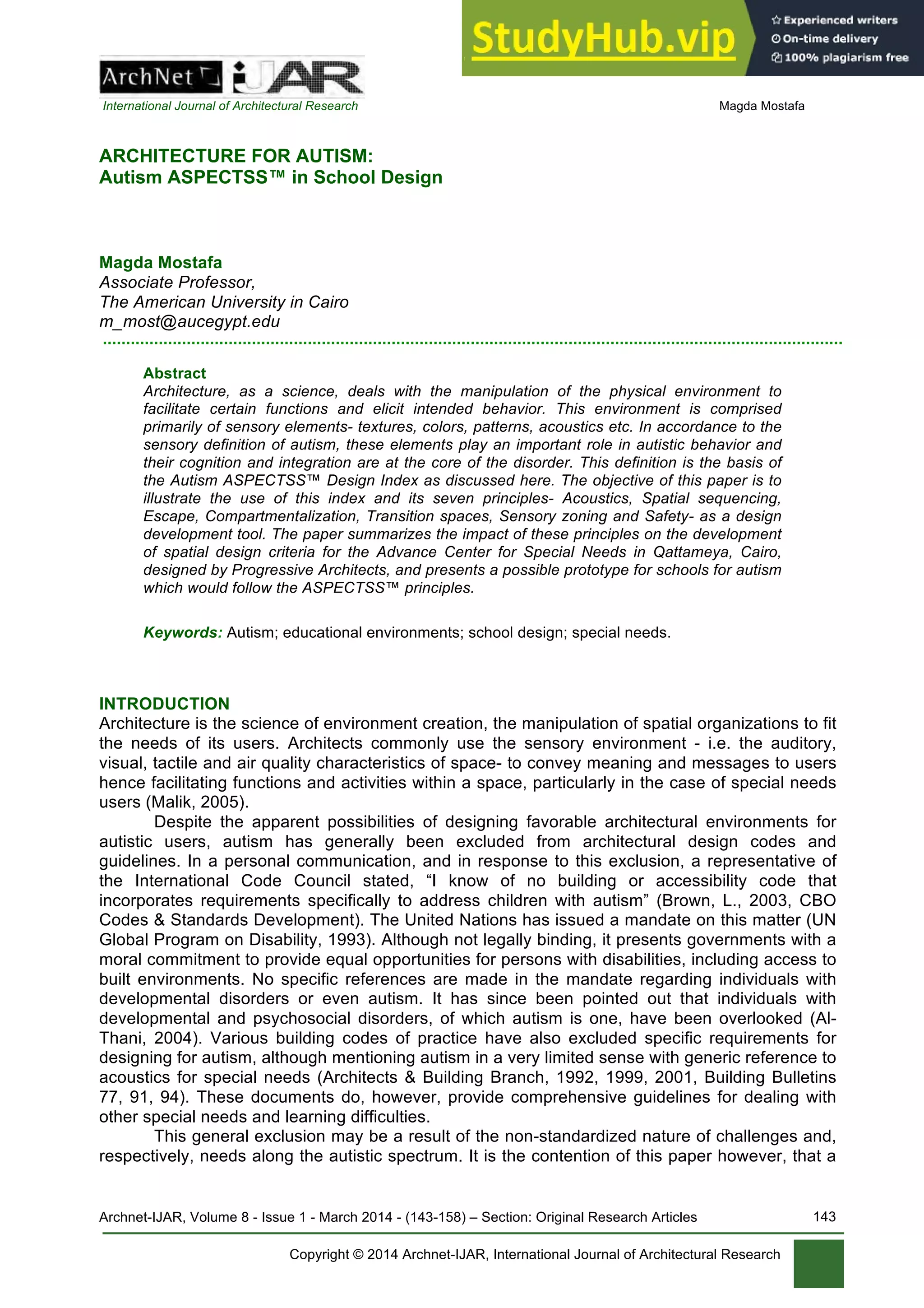 ARCHITECTURE FOR AUTISM Autism ASPECTSS in School Design.pdf