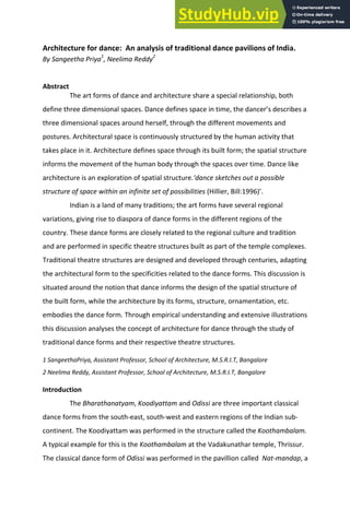 Architecture For Dance An Analysis Of Traditional Dance Pavilions Of ...
