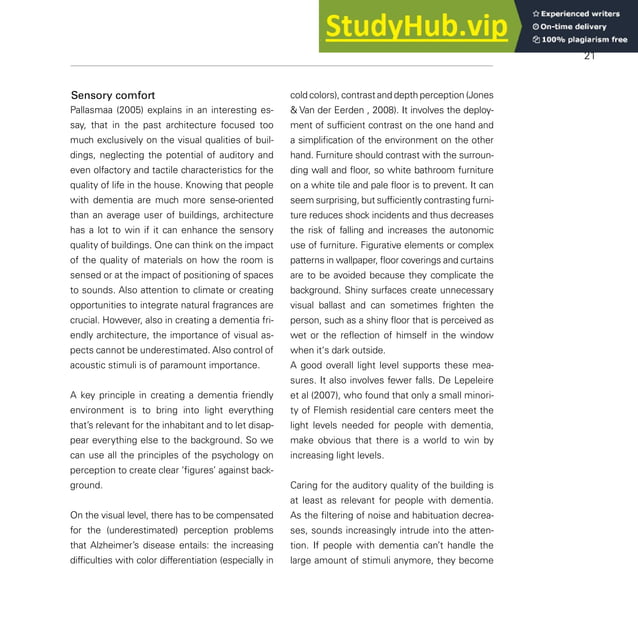 Architecture for People Withe Dementia. Planning Principles, Practices ...