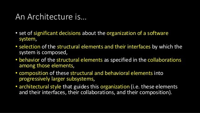 Introduction To Software Architecture