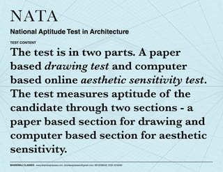 Architecture nata jee top colleges entrance exam | PPT