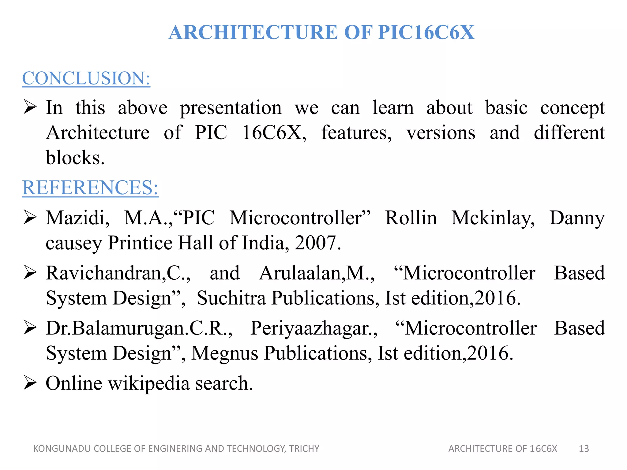 Architecture of 16C6X | PPTX