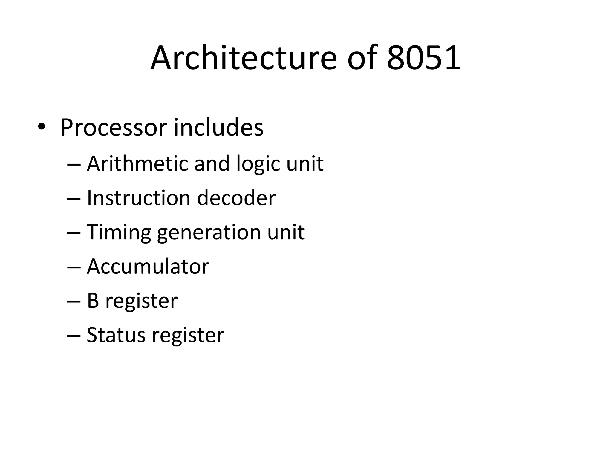 Architecture of 8051 | PPTX