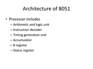 Architecture of 8051 | PPTX