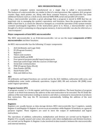 Architecture of 8051 | PDF