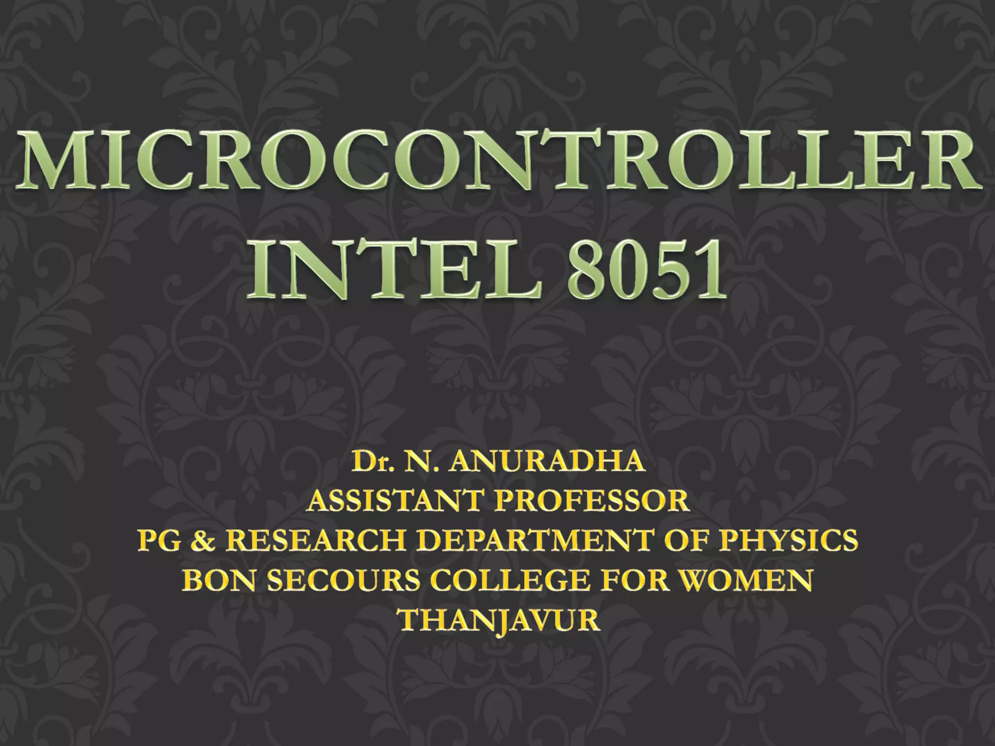 MICROCONTROLLER - INTEL 8051 | PDF