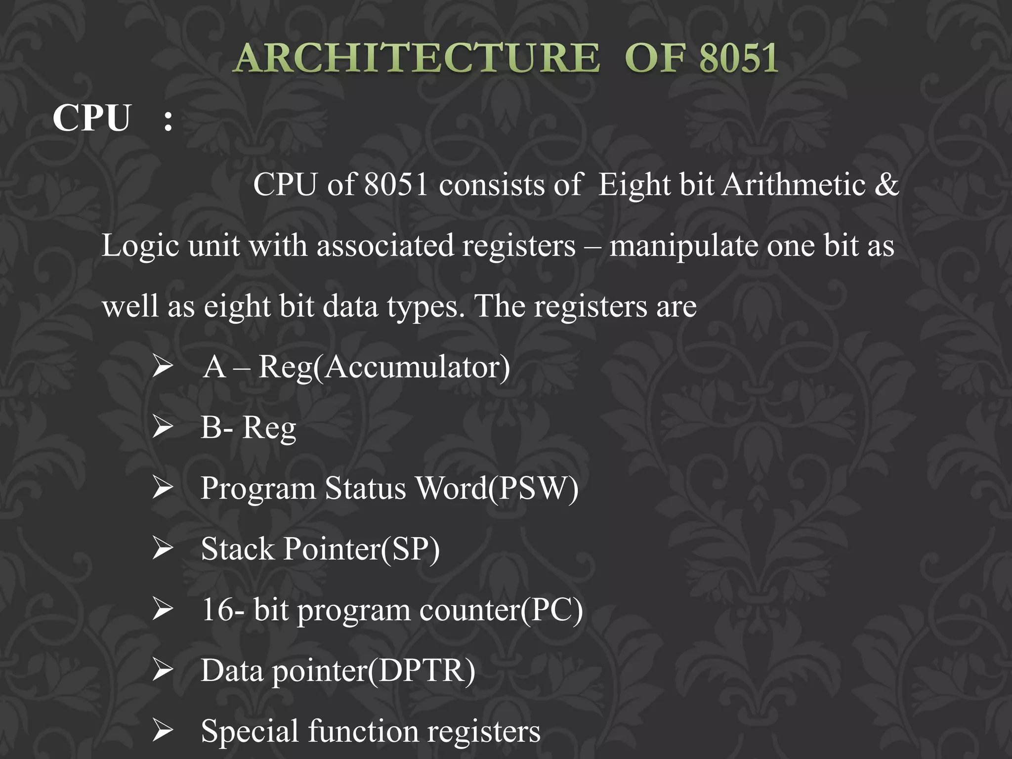 MICROCONTROLLER - INTEL 8051 | PDF