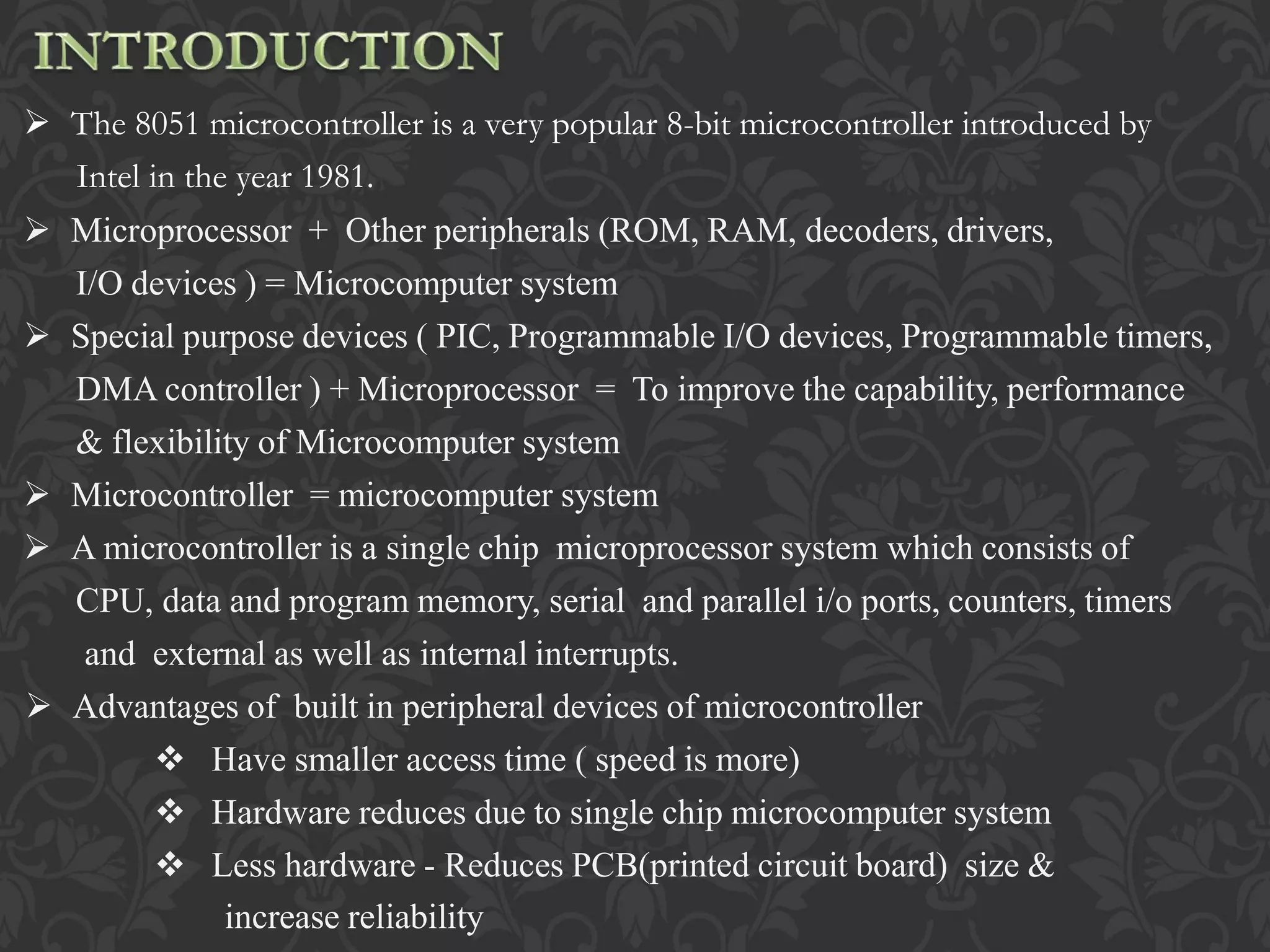 MICROCONTROLLER - INTEL 8051 | PDF