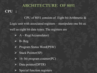 MICROCONTROLLER - INTEL 8051 | PDF