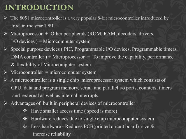 MICROCONTROLLER - INTEL 8051 | PDF