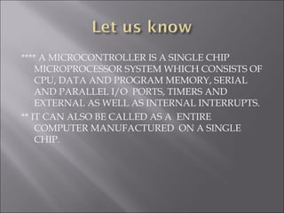 Architecture of 8051 microcontroller)) | PPT