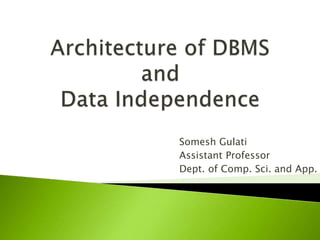 Architecture of dbms | PPTX