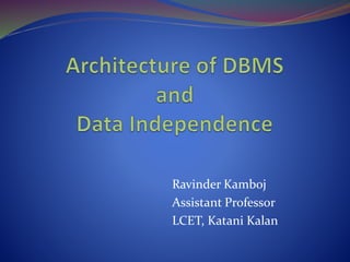 Architecture of dbms | PPT