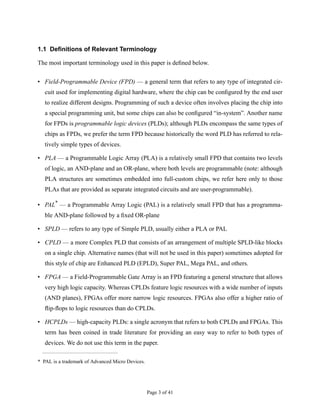 Architecture of fpg as and cplds | PDF