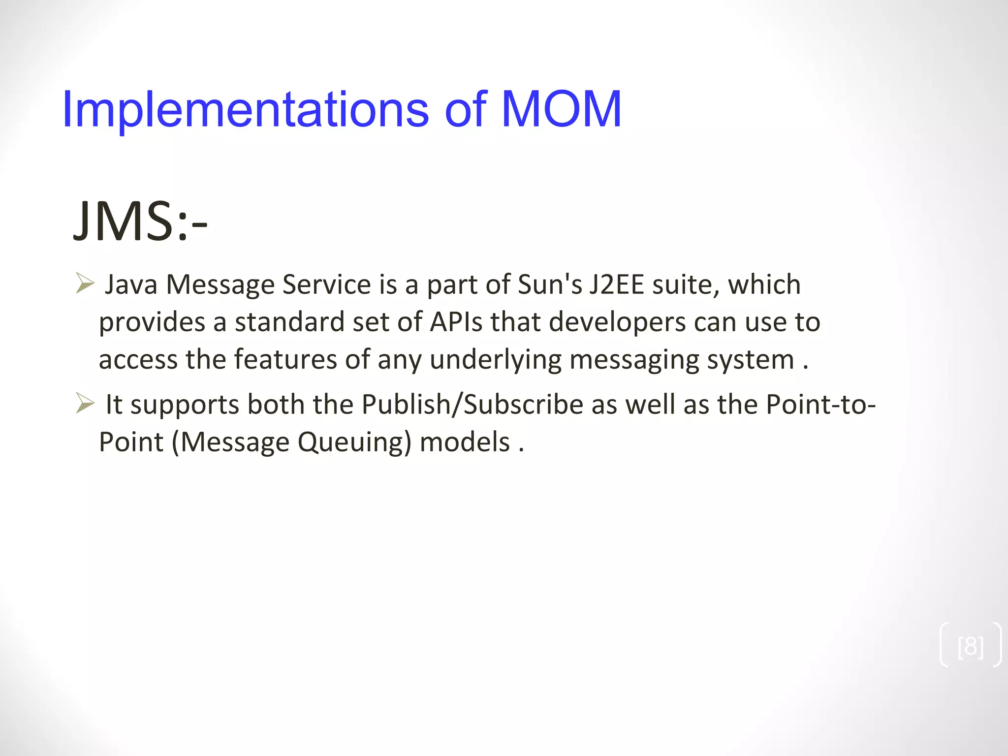 Architecture Of Message Oriented Middleware Ppt