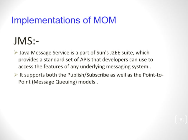 Architecture Of Message Oriented Middleware Ppt