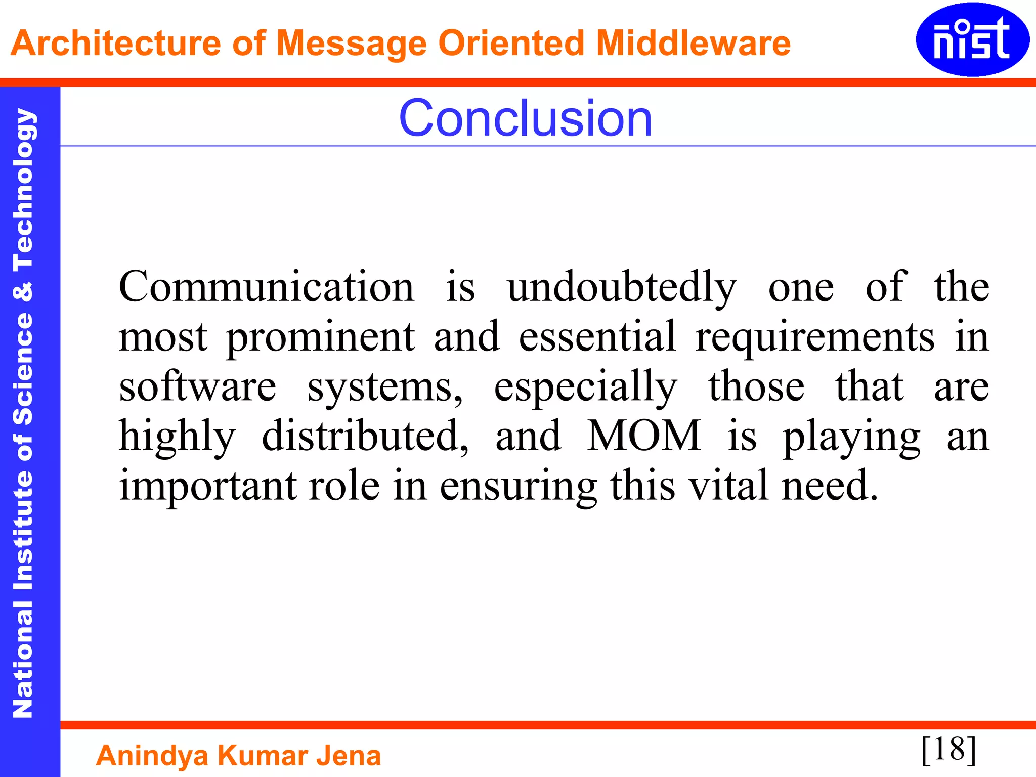 Architecture of message oriented middleware | PPT