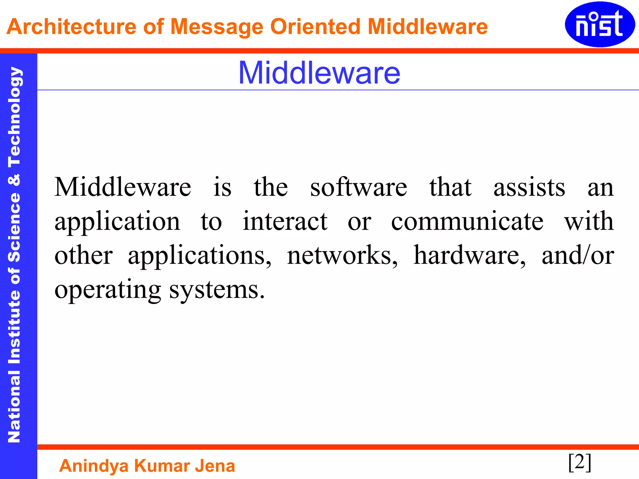 Architecture of message oriented middleware | PPT