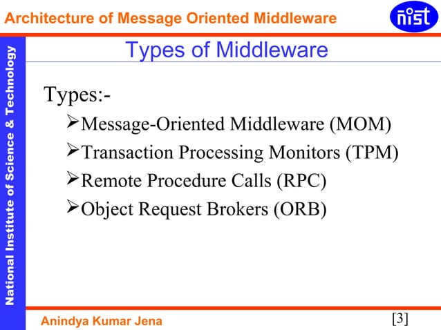 Architecture of message oriented middleware | PPT