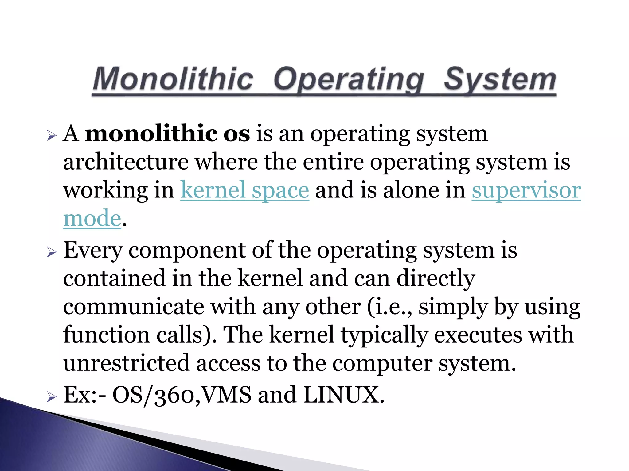 Architecture Of Operating System Pptx Operating Systems Computer Software And Applications