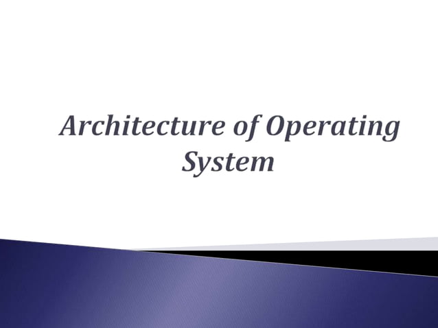 Architecture of operating system | PPTX | Operating Systems | Computer ...