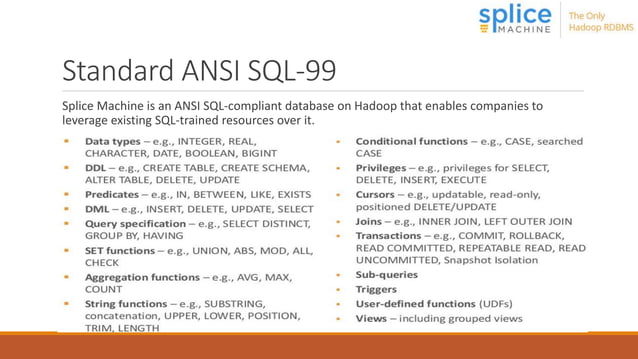 Splice Machine Overview | PPTX