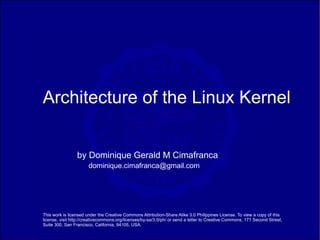 Architecture Of The Linux Kernel | PDF