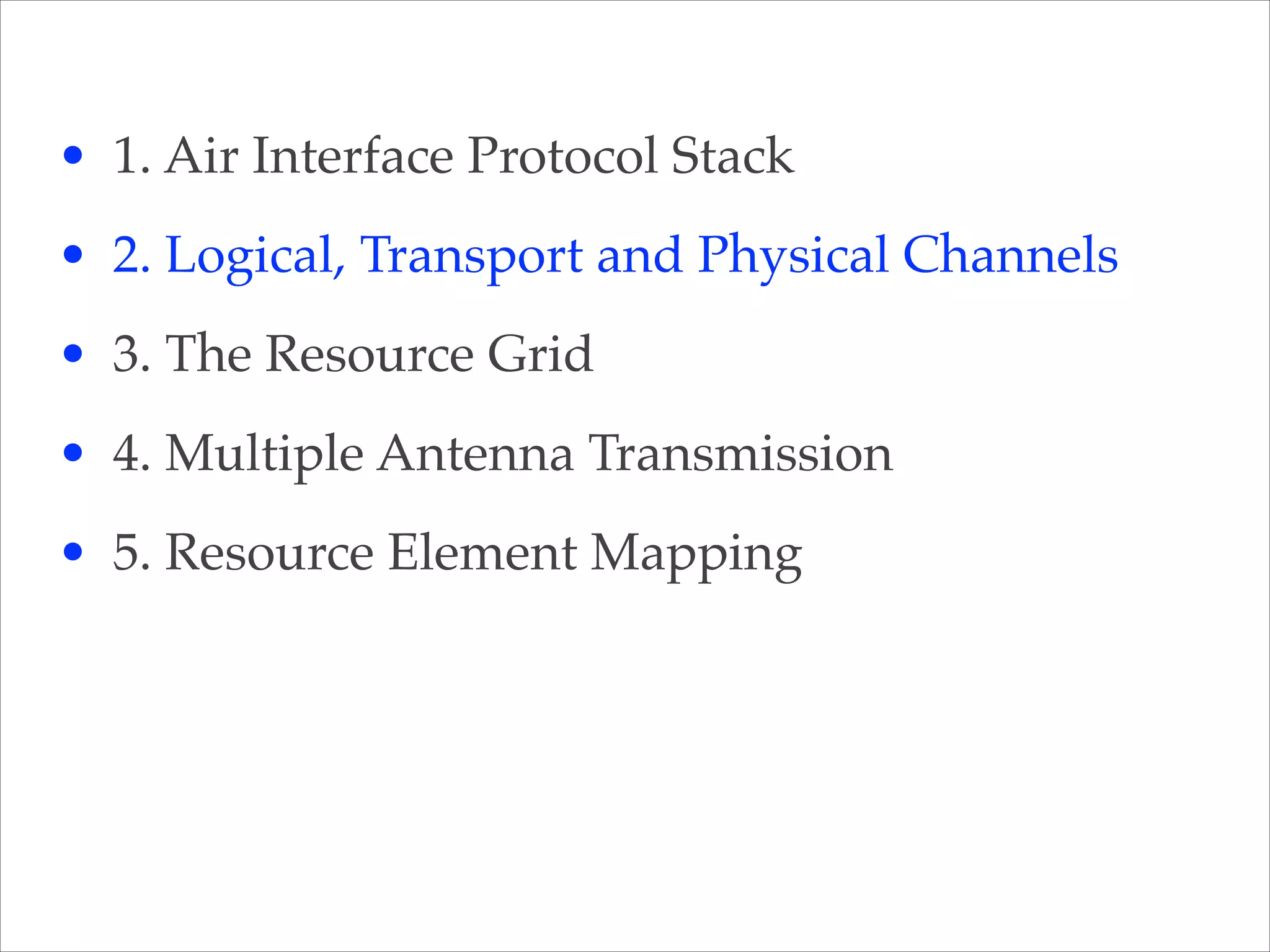 Architecture of the lte air interface | PDF