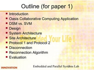 Architecture of the oasis mobile shared virtual memory system | PPT