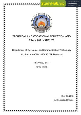 Architecture Of TMS320C50 DSP Processor | PDF