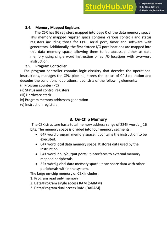 Architecture Of TMS320C50 DSP Processor | PDF