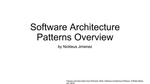 Architecture Patterns Overview Ppt
